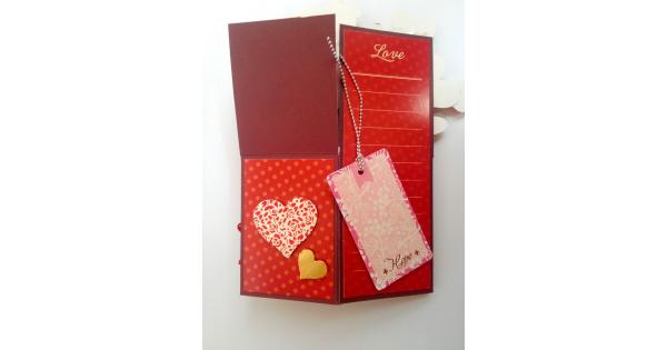 Buy Sparkling Hot Red Pop Up Card In Box | QuillingTreasures.com