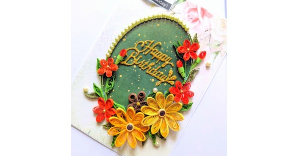 Yellow Themed Birthday Greeting Card